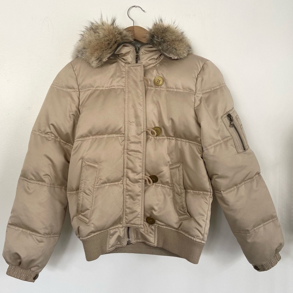 Coach Puffer Jacket With Fur Hood - Gem